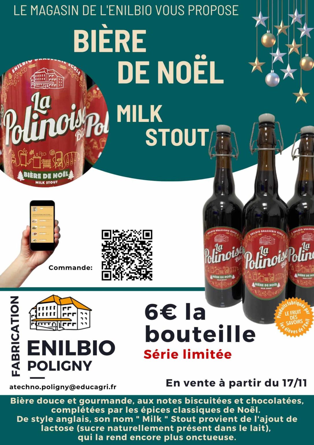 Les apprentis en BTS fabriquent la Bière de Noël de l'ENILBIO